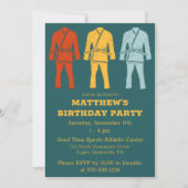 Brazilian Jiu Jitsu Gi Graphic Teal Boys Birthday Invitation | Zazzle