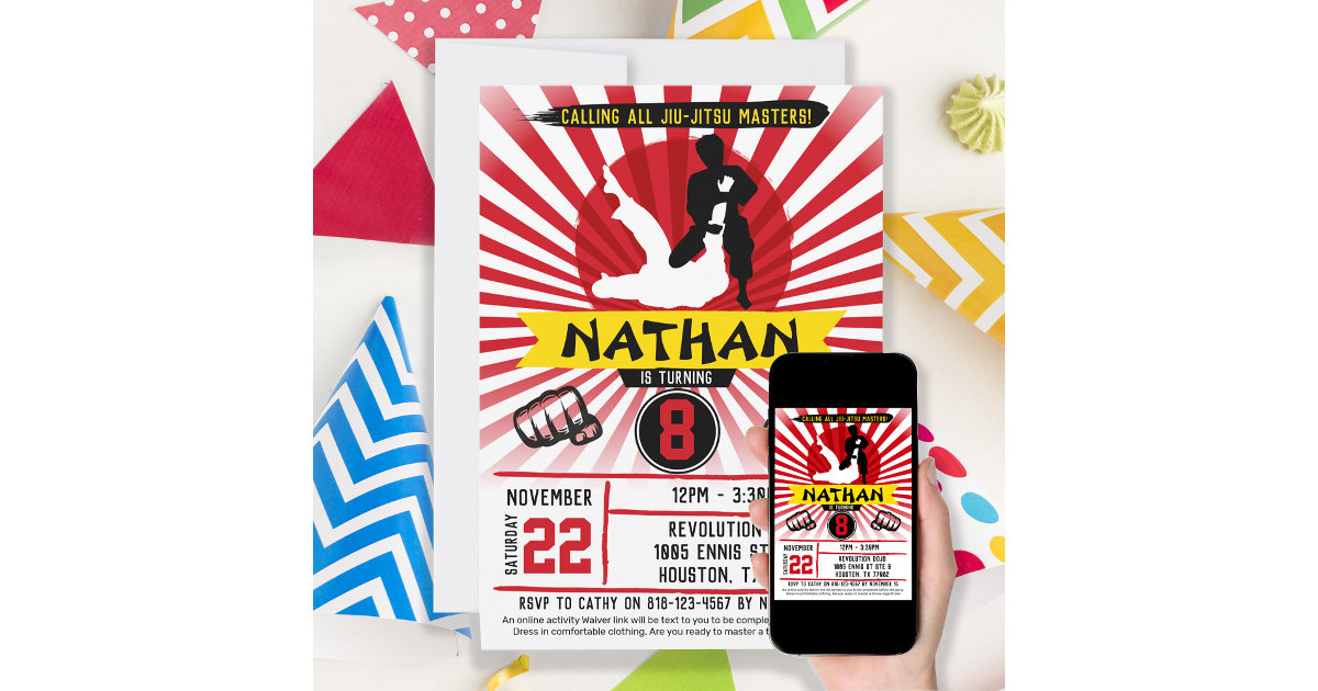 Brazilian Jiu Jitsu Martial Arts Invitation | Zazzle