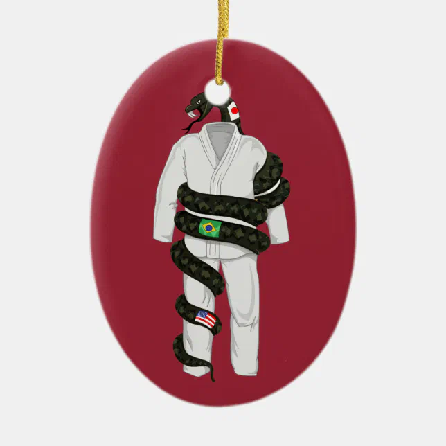 Brazilian Jiu Jitsu Snake Ceramic Ornament | Zazzle