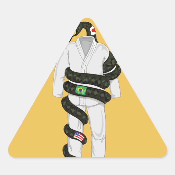 Brazilian Jiu Jitsu Snake Triangle Sticker | Zazzle