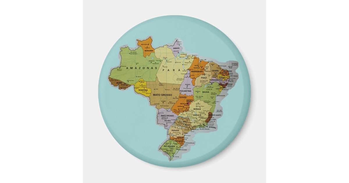 Brazilian Map Fridge Magnet | Zazzle