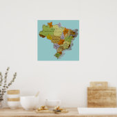Brazilian Map Poster | Zazzle