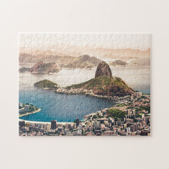 Brazil's Iconic Rio De Janeiro Aerial Panorama Jigsaw Puzzle | Zazzle.com