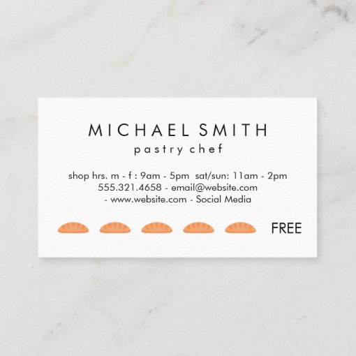 Bread and Kitchen Tools Punch Card | Zazzle