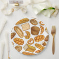 Bread and Pastry Bakery Tiled Pattern Paper Plates | Zazzle