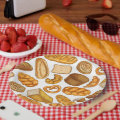 Bread and Pastry Bakery Tiled Pattern Paper Plates | Zazzle