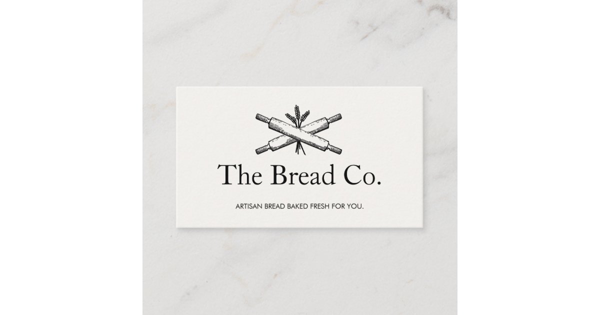 Bread Baker Bakery Chef Rolling Pins Business Card | Zazzle