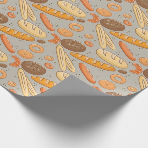 Bread Bakery Pattern Wrapping Paper | Zazzle