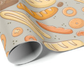 Bread Bakery Pattern Wrapping Paper | Zazzle