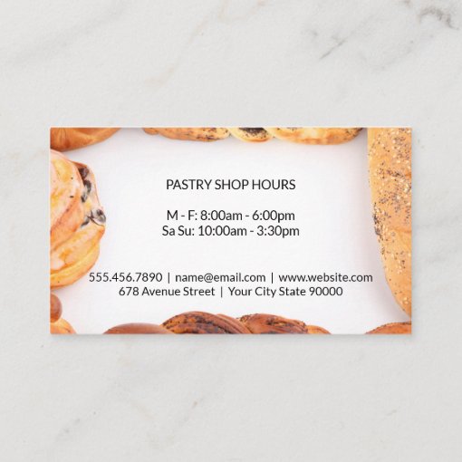 Bread Basket | Pastries Business Card | Zazzle