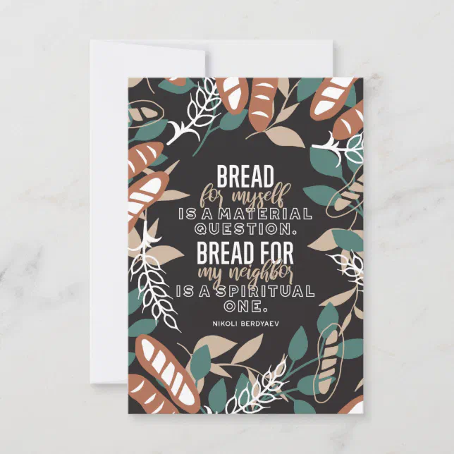 Bread quotes by Nikoli Berdyaev Thank You Card | Zazzle