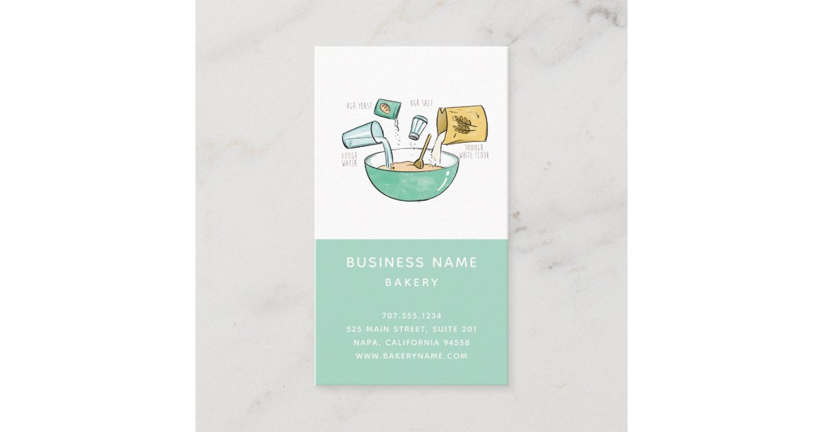 Bread Recipe Bakery Business Illustration Business Card | Zazzle