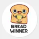Bread Winner Funny Food Pun Classic Round Sticker | Zazzle
