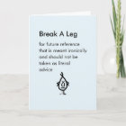 Break A Leg Card | Zazzle.com