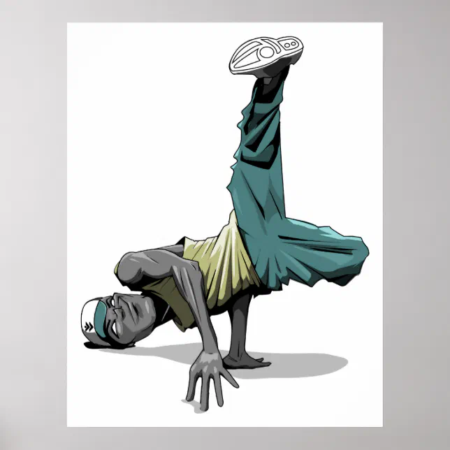 break dance pose poster | Zazzle