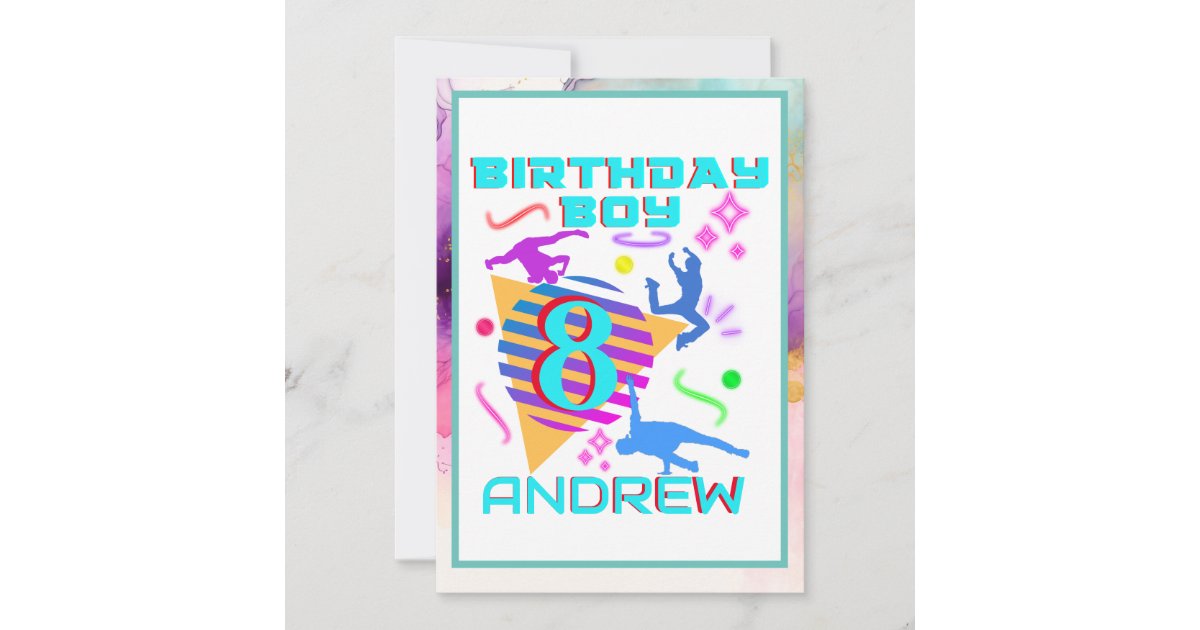 Breakdance Hip Hop Dance Birthday Boy Matching Invitation | Zazzle