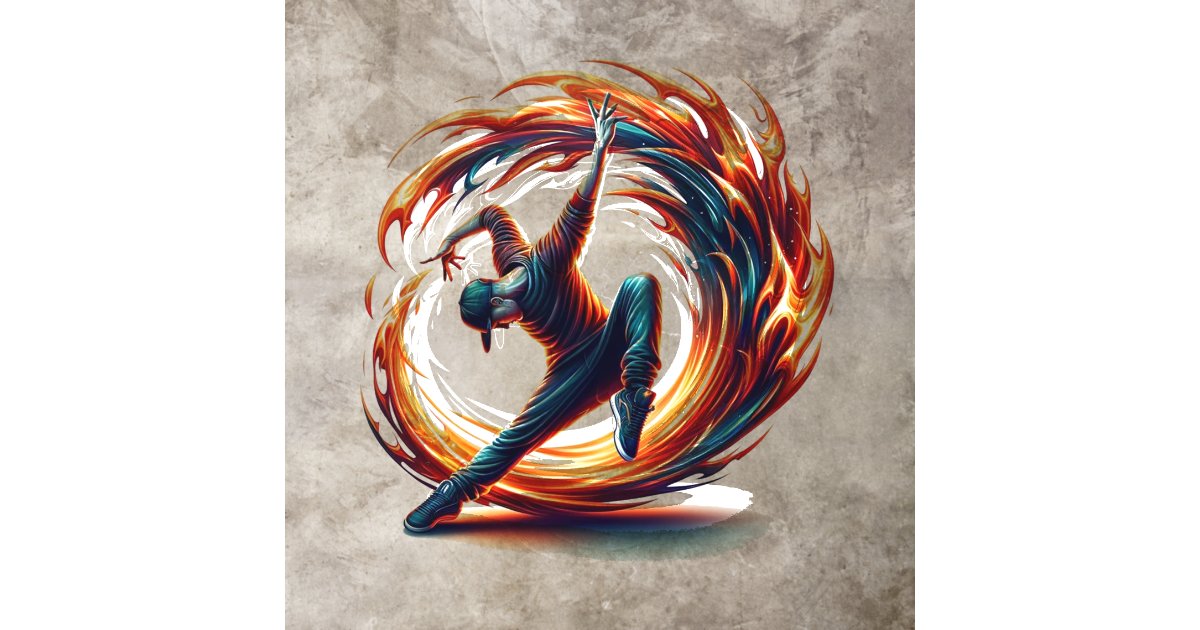 Breakdance Street Fire With Urban Energy Floor Decals | Zazzle