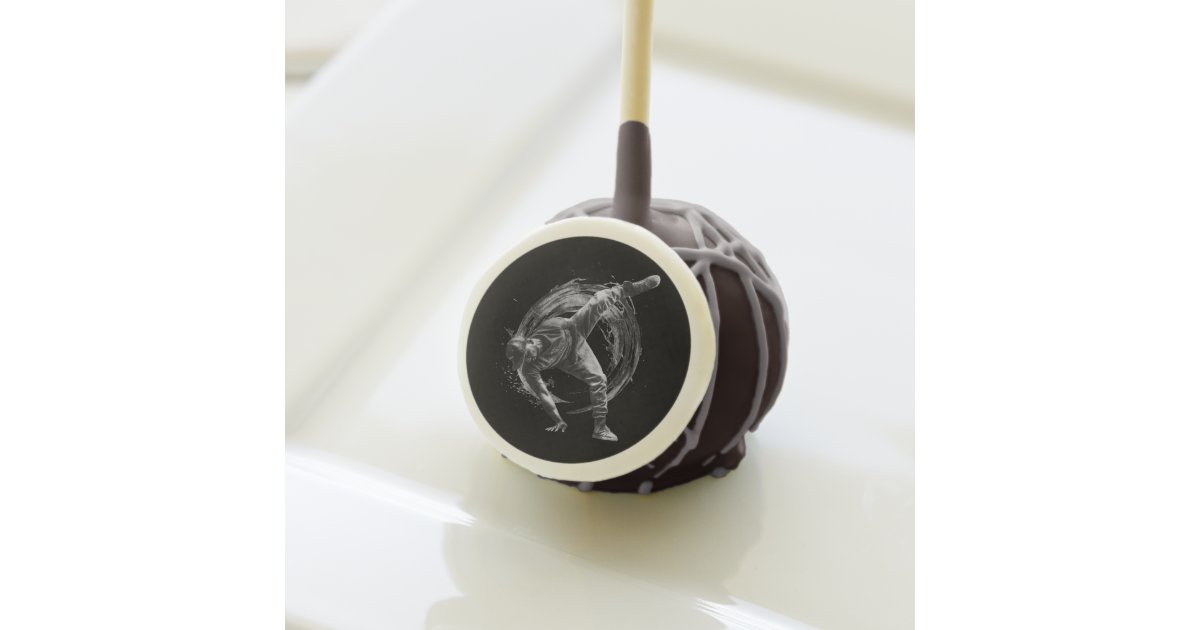 Breakdance Urban Style Monochrome Motion Art Cake Pops | Zazzle