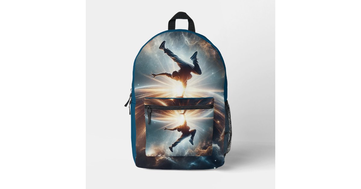 Breakdancer in action, Ai, Action in the Galaxy Printed Backpack | Zazzle