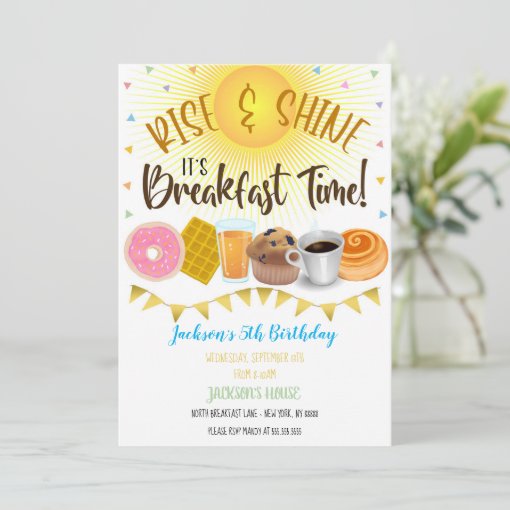 Breakfast Birthday Invitation | Zazzle