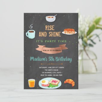Breakfast birthday party invitation | Zazzle