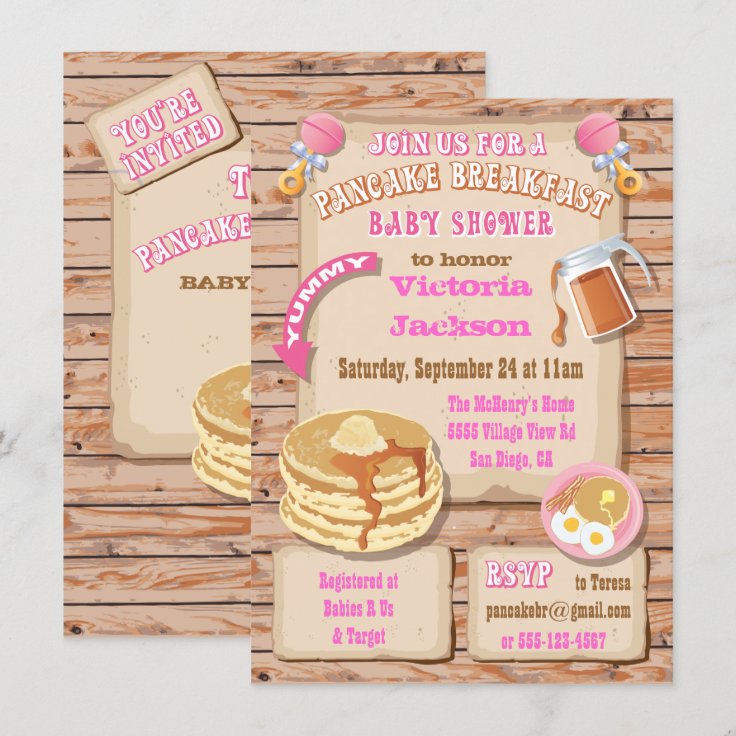 Breakfast Brunch Baby Shower Invitations | Zazzle