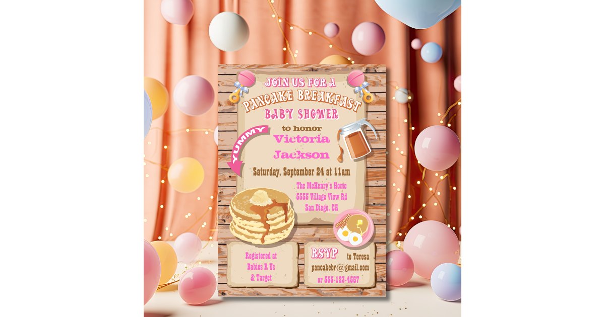 Breakfast Brunch Baby Shower Invitations | Zazzle