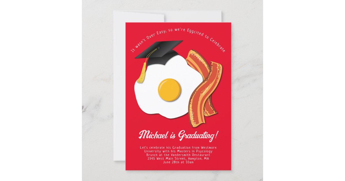 Breakfast Brunch Graduation Party Invitation | Zazzle
