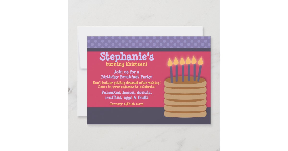 Breakfast Buffet Birthday Party Invitations | Zazzle