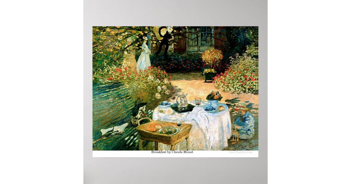 Breakfast by Claude Monet Poster | Zazzle