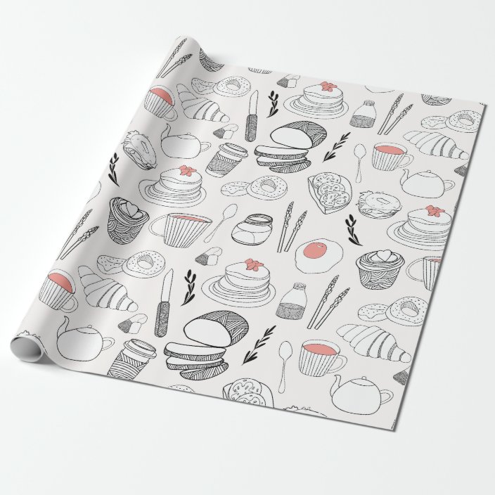 Breakfast Foods Pattern Wrapping Paper | Zazzle.com