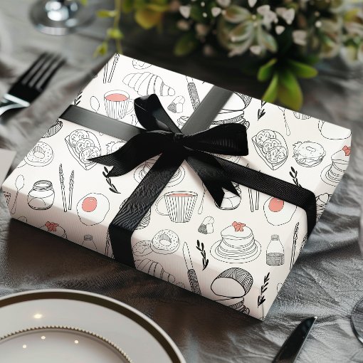 Breakfast Foods Pattern Wrapping Paper | Zazzle