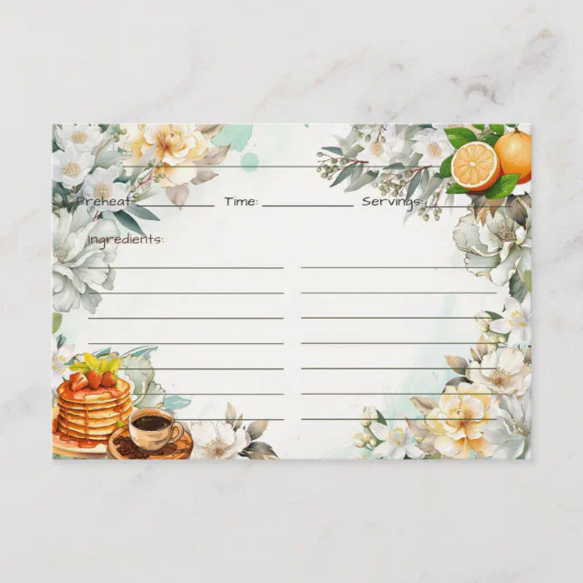 Breakfast in Bed Recipe Card | Zazzle