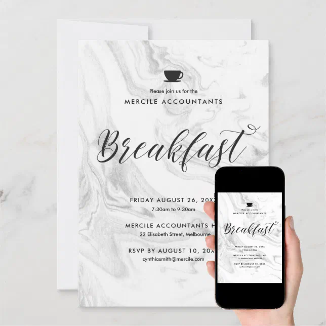 Breakfast Meeting Business Invitation | Zazzle