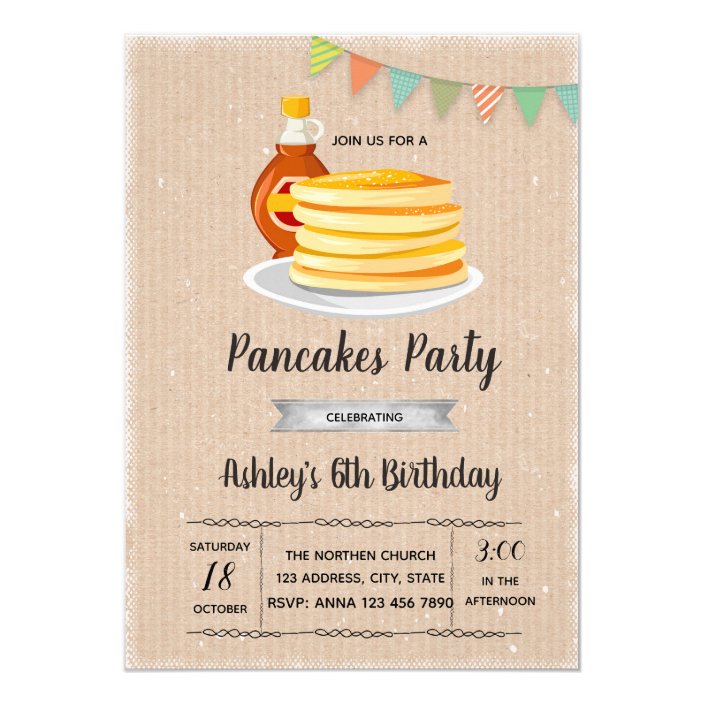 Breakfast pancake party invitation | Zazzle.com