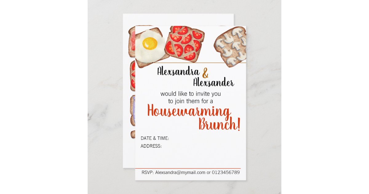 Breakfast Toast Brunch Invitations | Zazzle