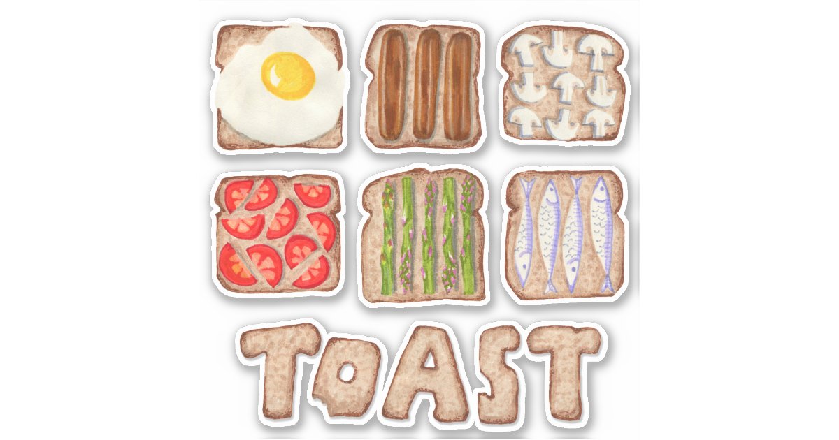 Breakfast Toast Custom-Cut Sticker | Zazzle