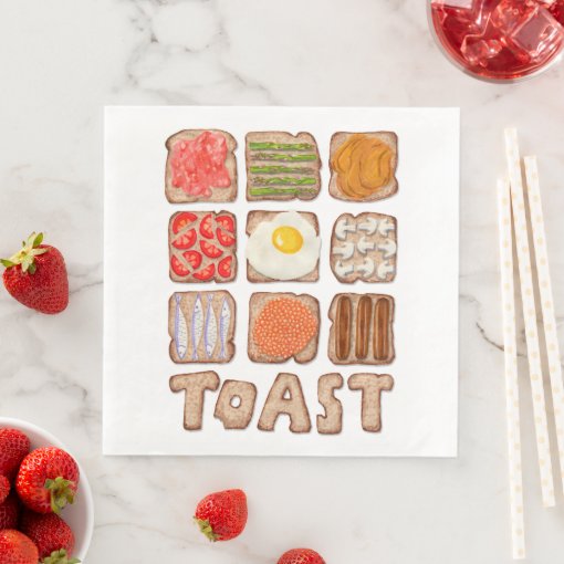 Breakfast Toast Paper Napkins | Zazzle