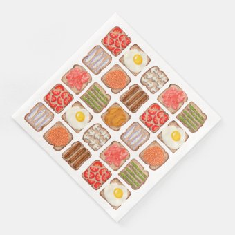 Breakfast Toast Pattern Paper Napkins | Zazzle
