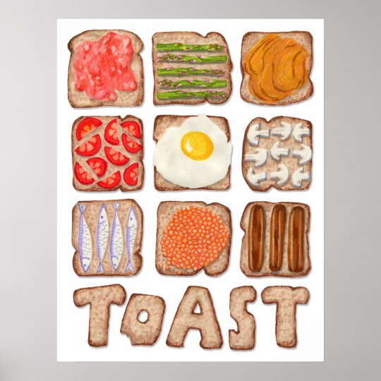 Breakfast Toast Poster | Zazzle.com