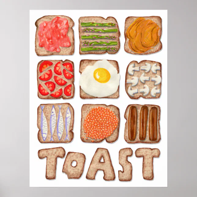 Breakfast Toast Poster | Zazzle