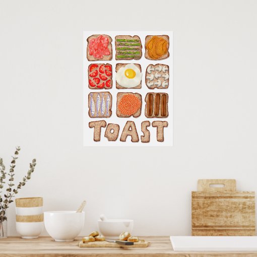 Breakfast Toast Poster | Zazzle