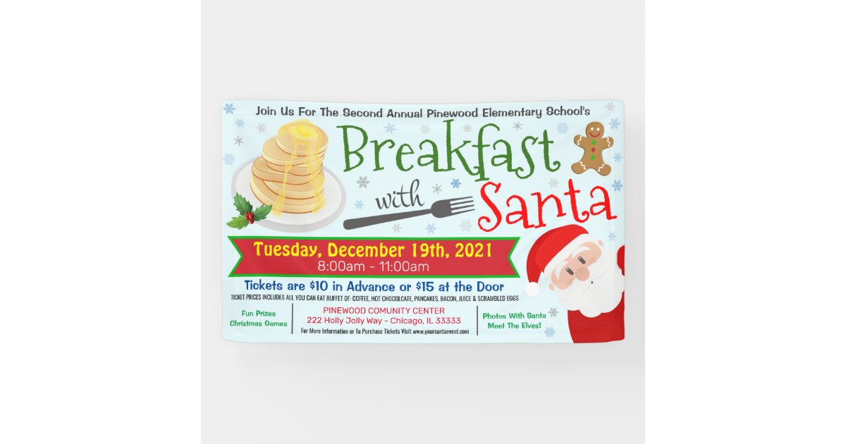 Breakfast With Santa Banner | Zazzle