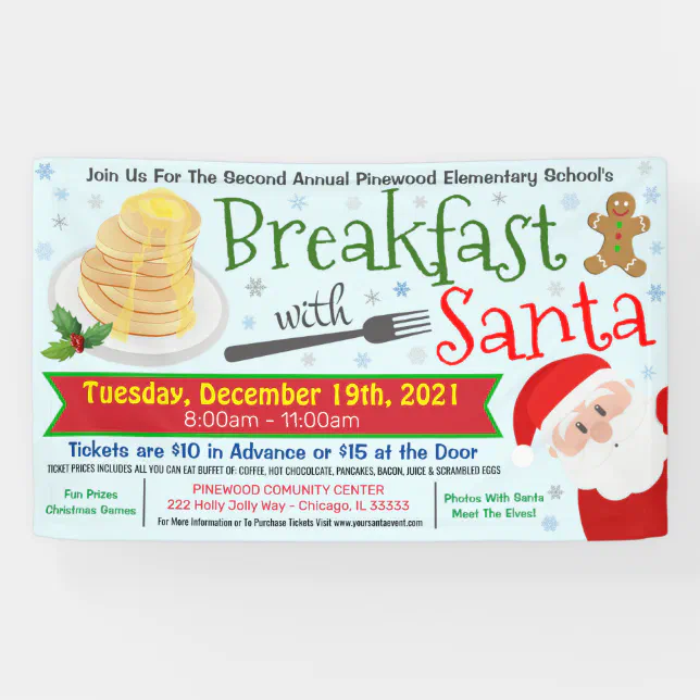Breakfast With Santa Banner | Zazzle