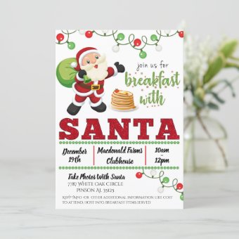 Breakfast With Santa Invitation | Zazzle