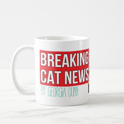 Breaking Cat News logo and desk mug | Zazzle