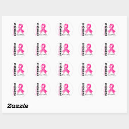 Breast Cancer Awareness 5 Classic Round Sticker | Zazzle