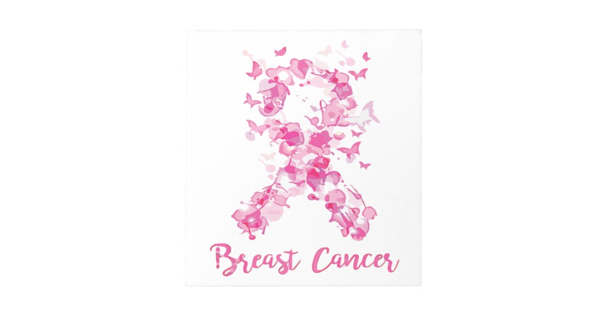 Breast Cancer Awareness Butterfly Ribbon Notepad | Zazzle
