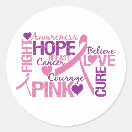 Breast Cancer Awareness Classic Round Sticker | Zazzle