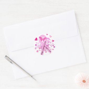 Breast Cancer Awareness Classic Round Sticker | Zazzle